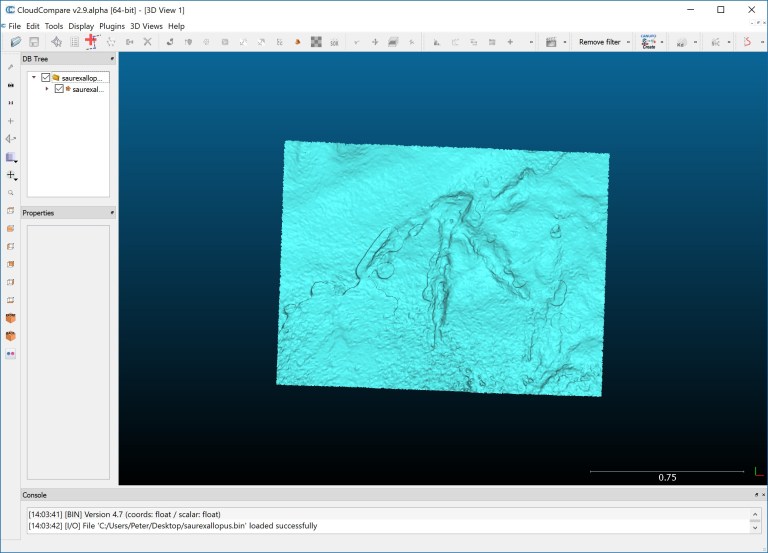 How to generate a height map with CloudCompare – Prof. Peter L. Falkingham