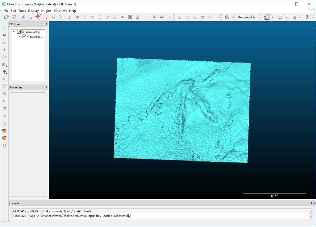 How to generate a height map with CloudCompare – Prof. Peter L. Falkingham