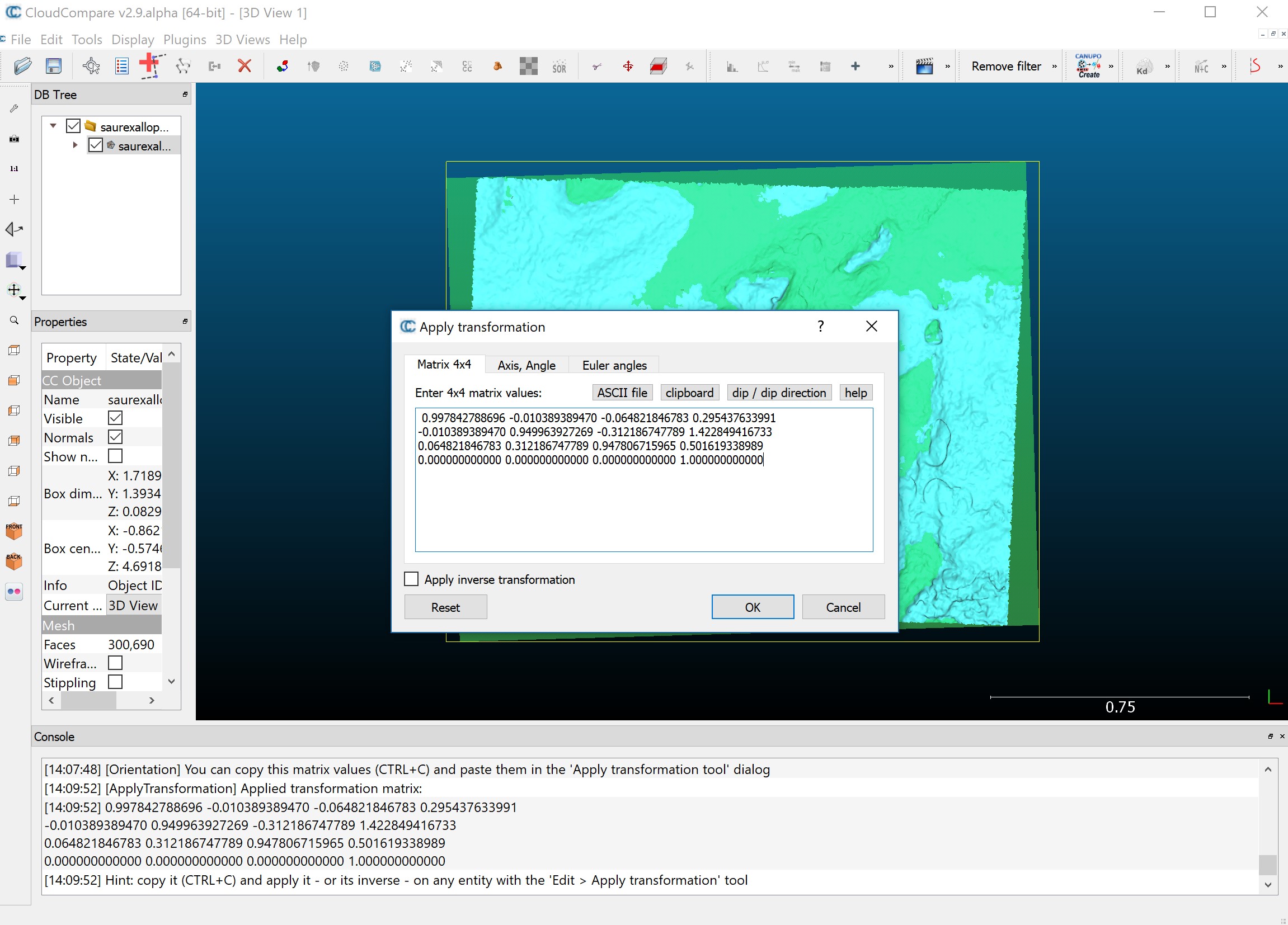 How to generate a height map with CloudCompare – Prof. Peter L. Falkingham