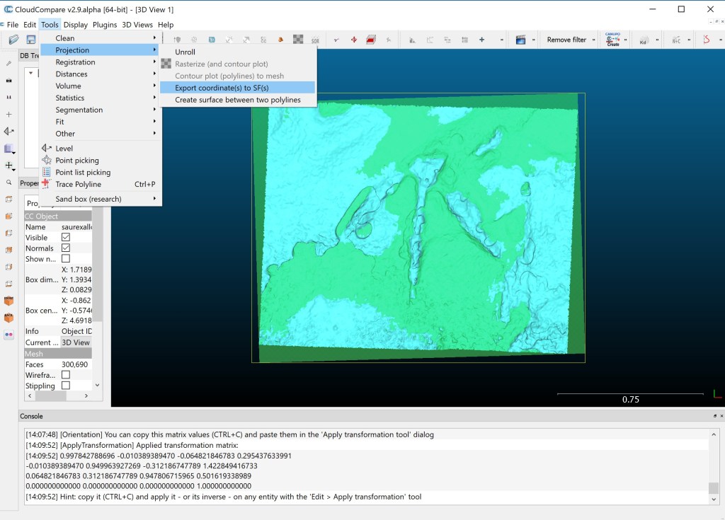 How to generate a height map with CloudCompare – Prof. Peter L. Falkingham