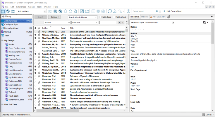 Moving from Endnote to Zotero – Prof. Peter L. Falkingham