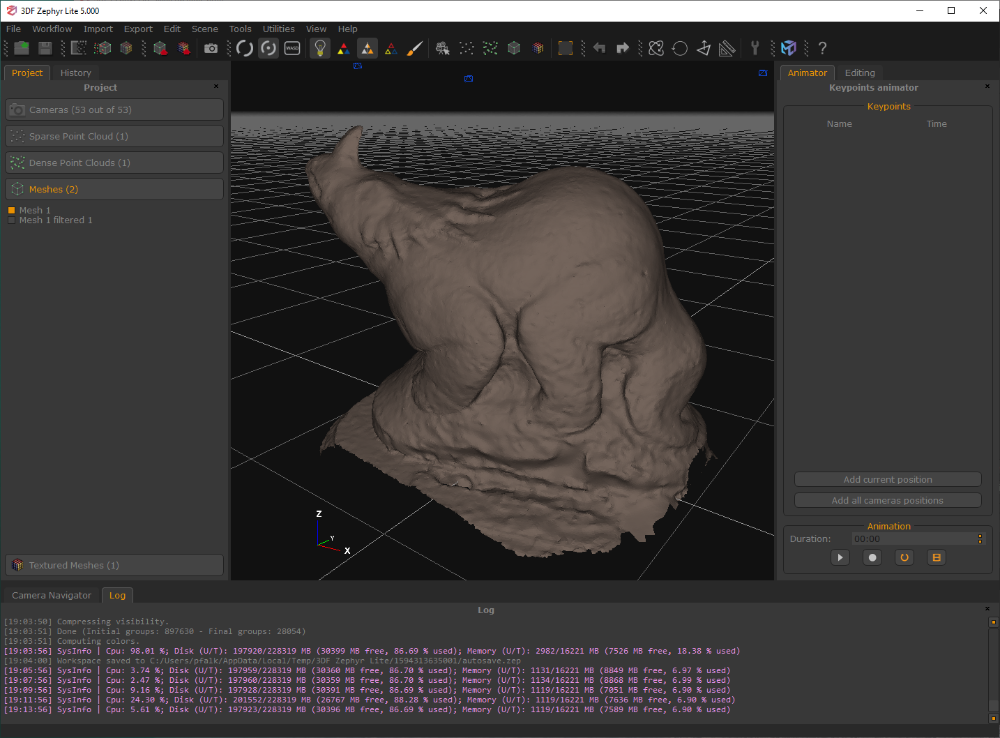 Photogrammetry Testing: 3DF Zephyr 5.0 – Prof. Peter L. Falkingham